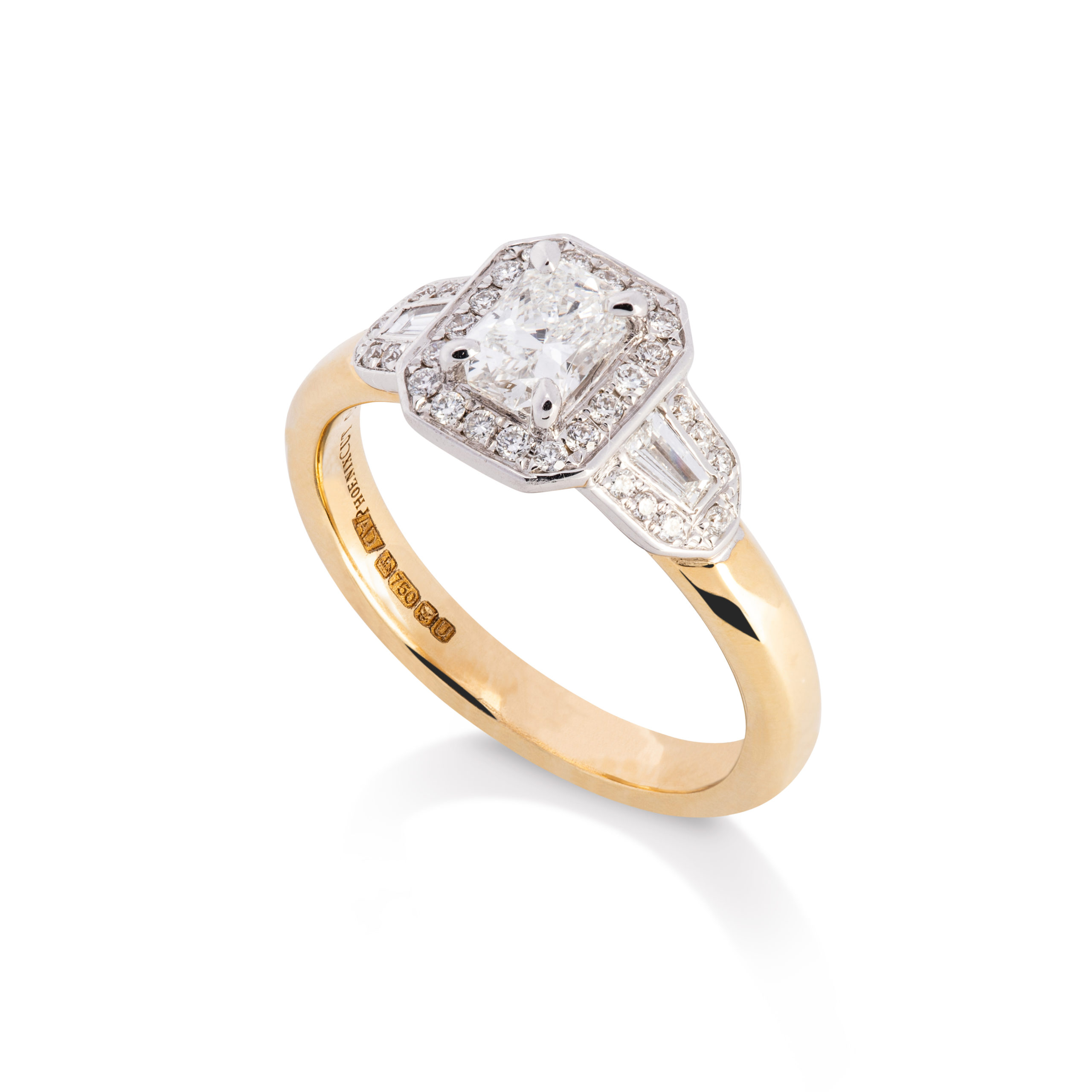 Phoenix Cut Diamond 0.43ct Art Deco Style Halo Ring | Jeweller in ...