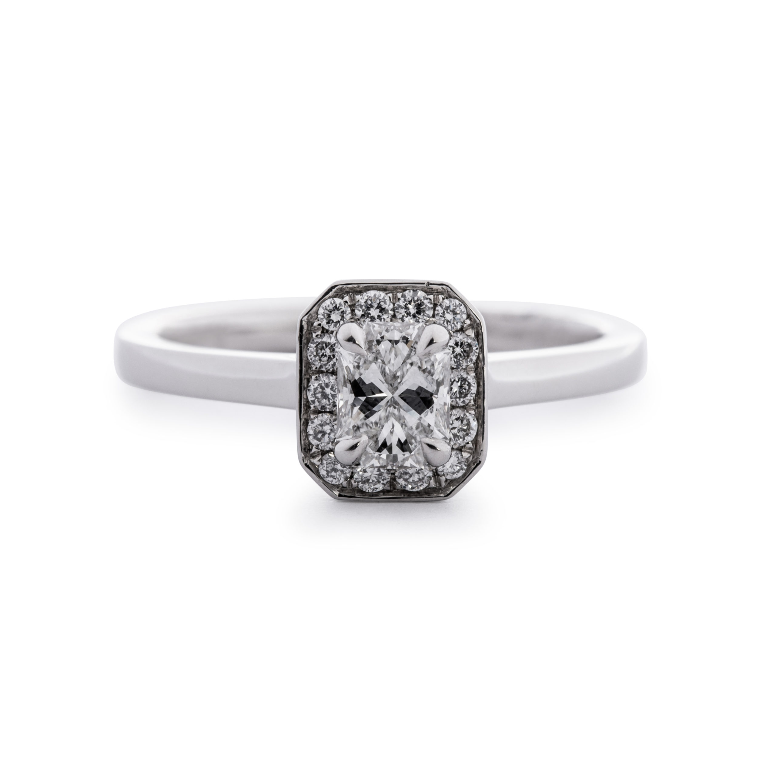 Phoenix Cut Diamond 0.41ct Halo Ring | Jeweller in Harrogate, Yorkshire ...
