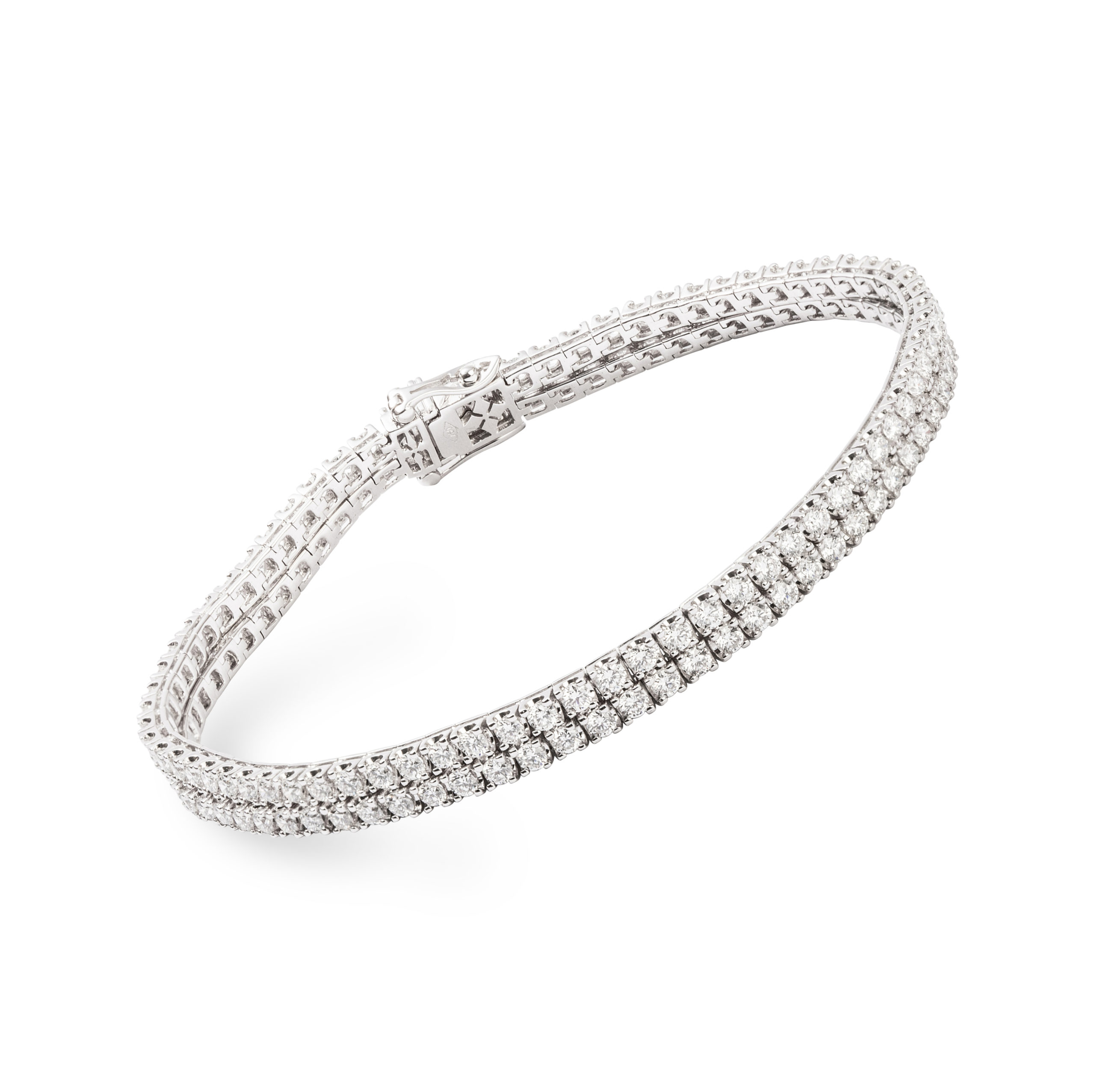 Diamond 4.44ct Two Row Line Bracelet | Jeweller in Harrogate, Yorkshire ...