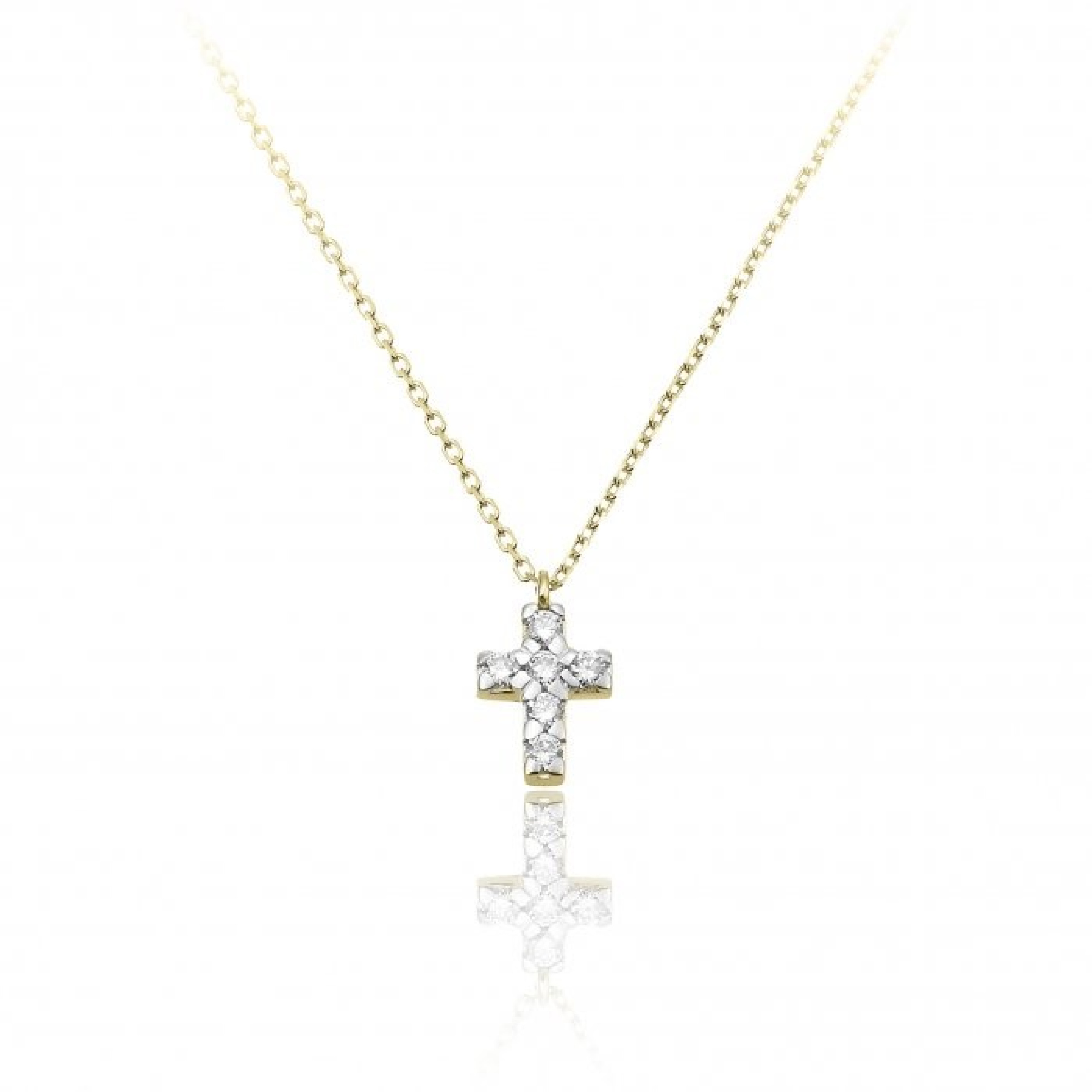 Chimento Love In 18ct Yellow Gold and Diamond Cross Pendant | Jeweller ...