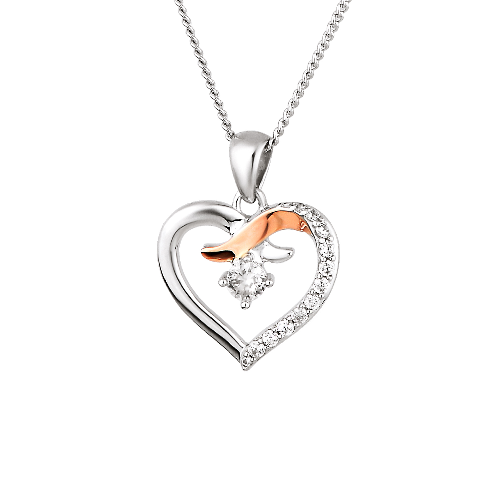 Clogau Forever Yours Sterling Silver Kiss Pendant with Zircon ...
